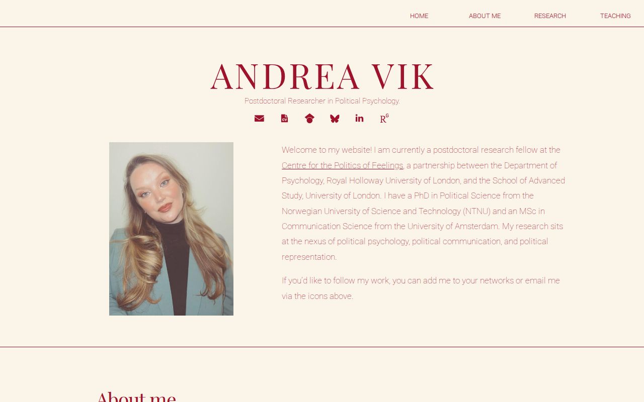 Andrea Vik Website
